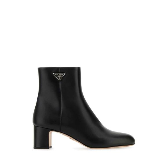 Prada | Shoes | Prada Black Leather Ankle Boots | Poshmark